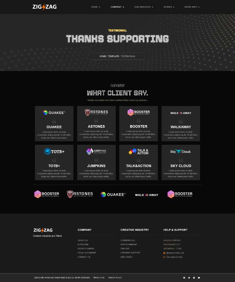 Zigzag - Creative Industries Elementor Template Kit by Rometheme | ThemeForest